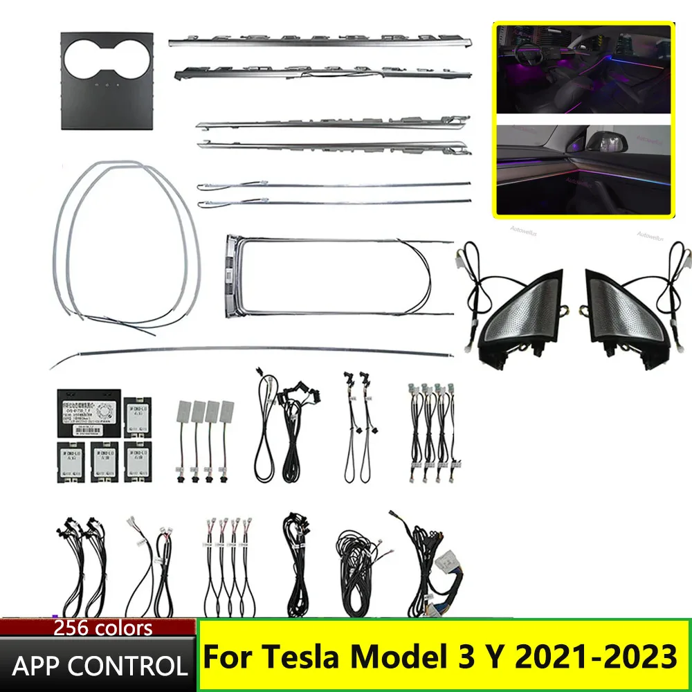 Led-Ambient-Light-For-Tesla-Model-3-Y-2021-2023-laser-engraving-inter ...