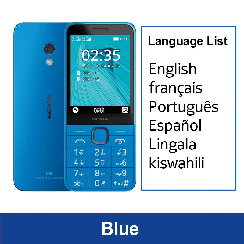 Teléfono móvil Nokia 235 4G con funciones, nuevo y original, SIM dual ...