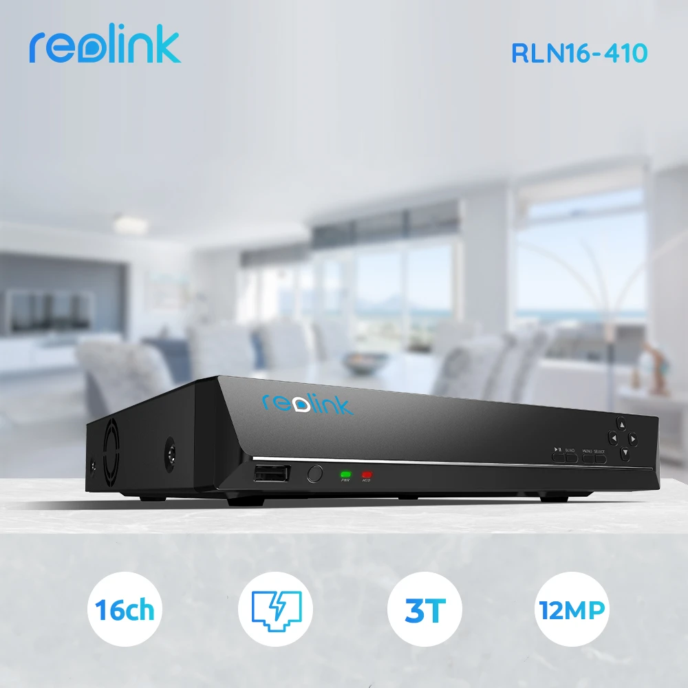 Reolink 16ch NVR 4MP 5MP 4K 12MP PoE 네트워크 비디오 레코더 3 테라바이트 HDD 보안 IP 카메라 ...