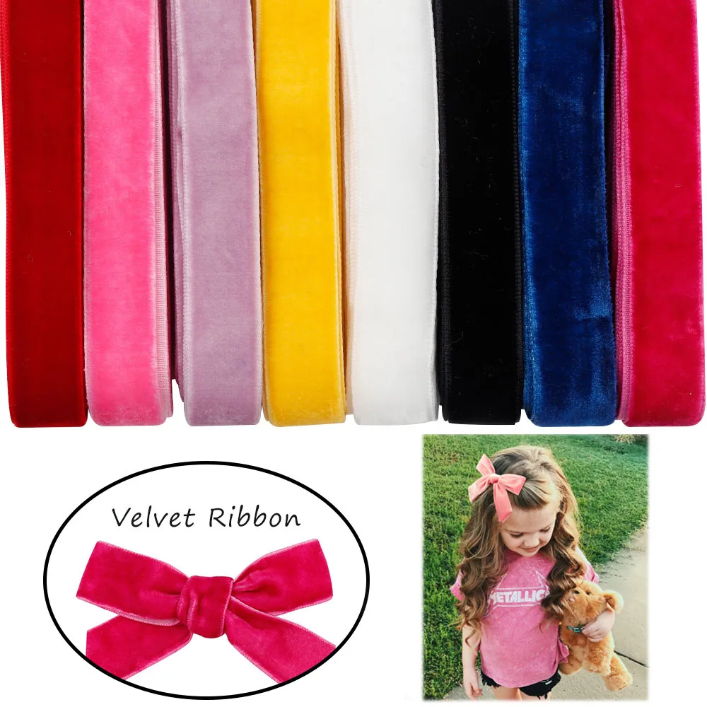 15mm 25mm Velvet Ribbon Hair Accessories Handmade Ribbon Gift Wrapping ...