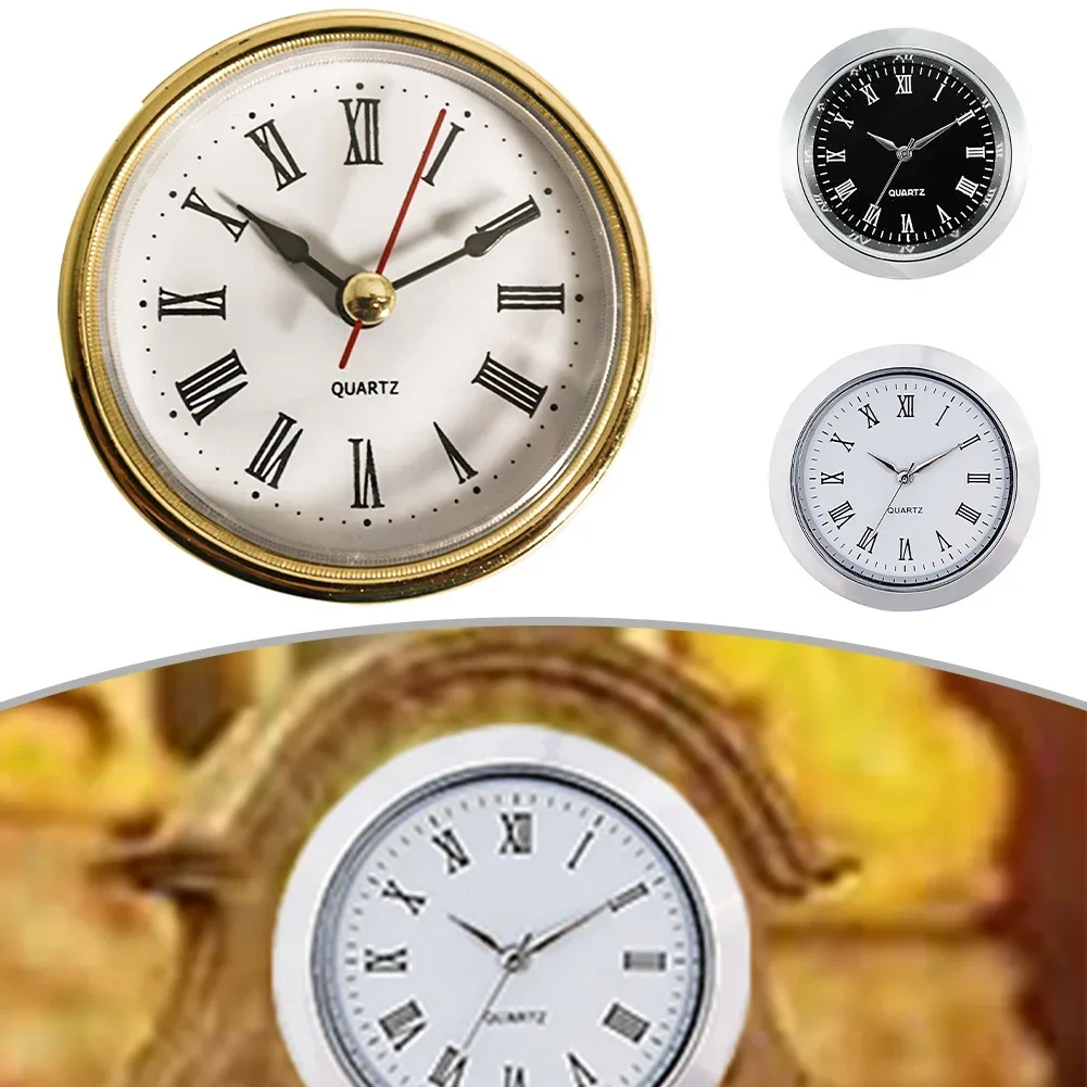 36MM-Quartz-Clock-Inserts-Movement-Replacement-DIY-Gold-Arabic-Numbers ...