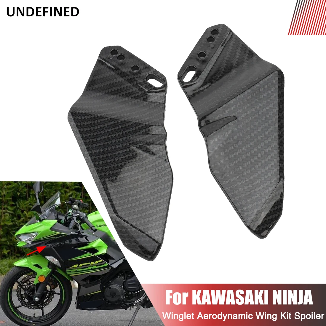 Motorcycle Winglet Aerodynamic Wing Fairing Spoiler for Kawasaki Ninja ...
