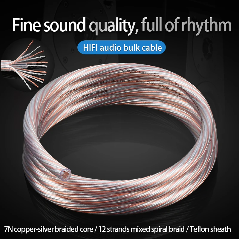 HiFi-Speaker-Bulk-Cable-Hi-end-12-Strands-Copper-and-Silver-Mixed-RCA ...