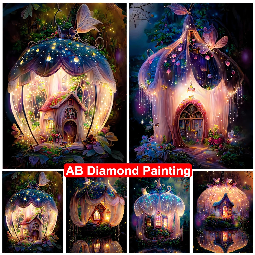 Sunature 5D DIY Diamond Painting Art Fantasy Dream House AB Diamond ...