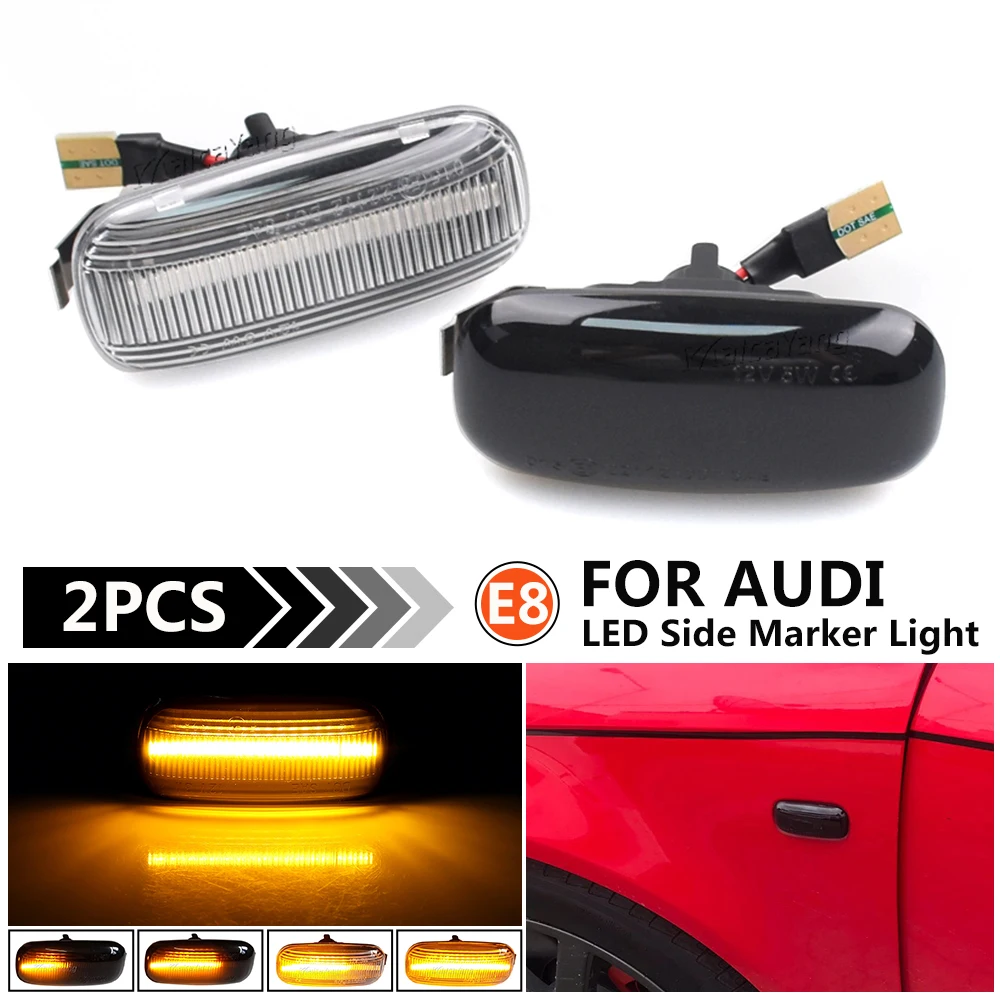 2PCS Turn Signal Side Marker Light For Audi A3 S3 8P A4 B6 B7 S4 RS4 A6 ...
