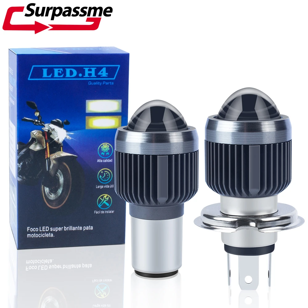 Csp 10000lm H4 Ba20d Led Motorcycle Headlight Bulb Lens White Yellow Hi ...