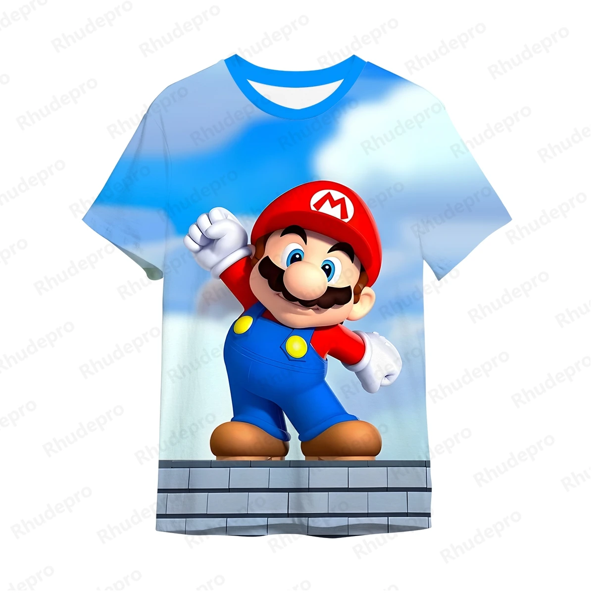 2024-Summer-Girls-Cartoon-Mario-T-shirts-Kids-Print-Anime-Super-Mario-T ...