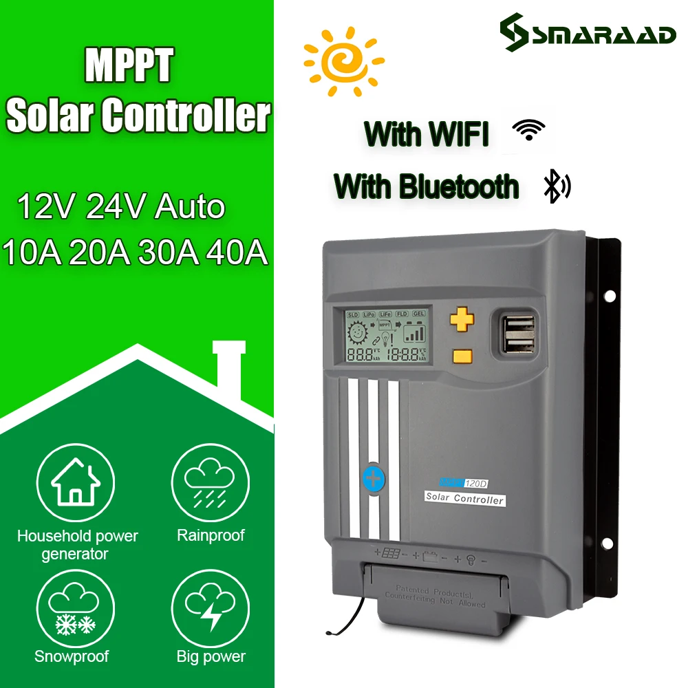 MPPT-40A-with-WIFI-12V-24V-Auto-Solar-Panel-Battery-Regulator-Charge ...