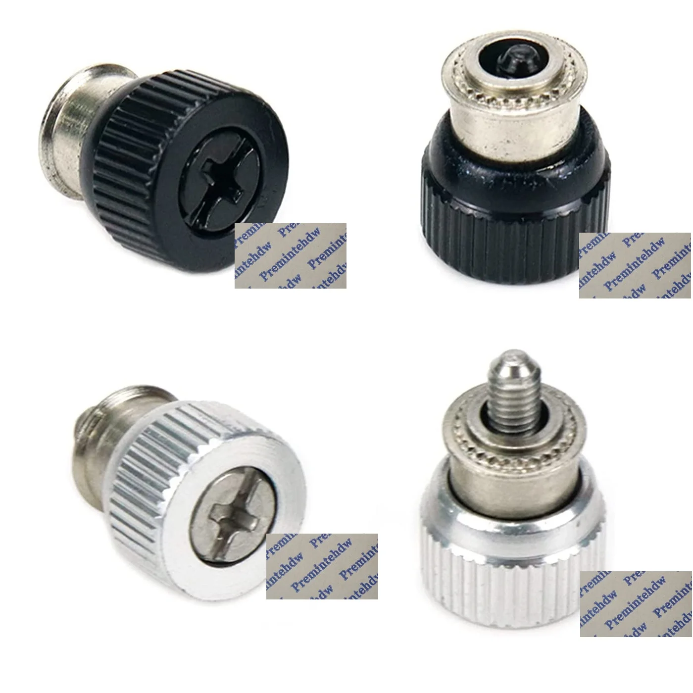 10pcs Silver Black Captive Panel Screw Knurled Knob Spring Loaded ...