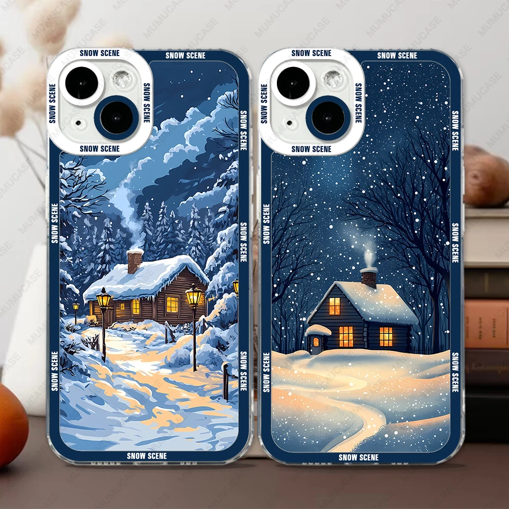 Rural snow scenery Phone Case For iPhone 16 15 14 13 Pro Max 12 Mini 11 ...