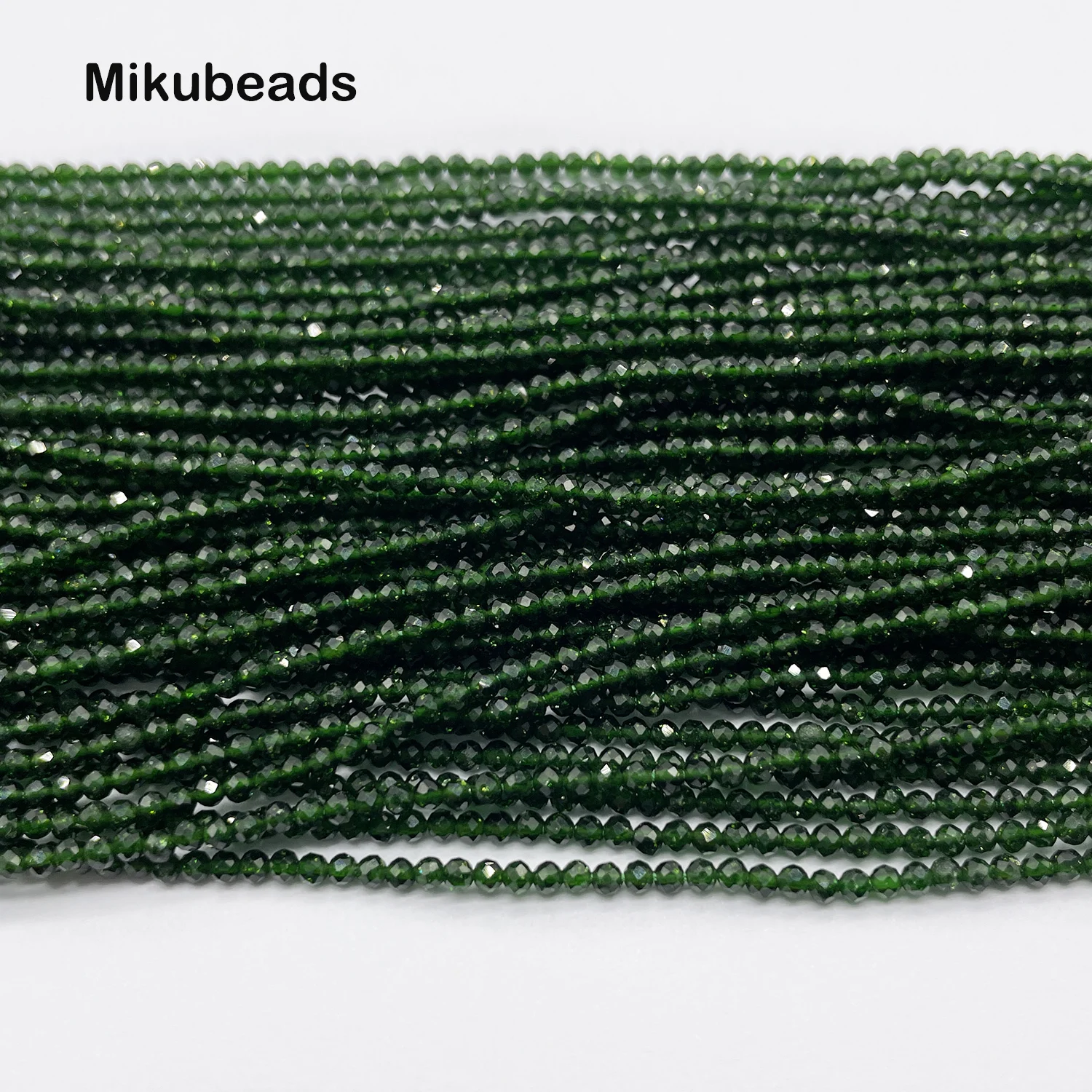 Wholesale-2strands-Green-Sand-2mm-3mm-4mm-Faceted-Round-Loose-Beads ...