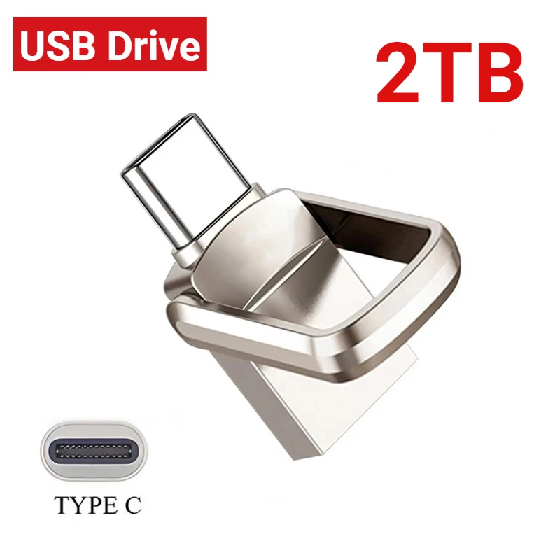 Mini unidad Flash USB de 2TB, disco U OTG tipo C, de doble puerto ...