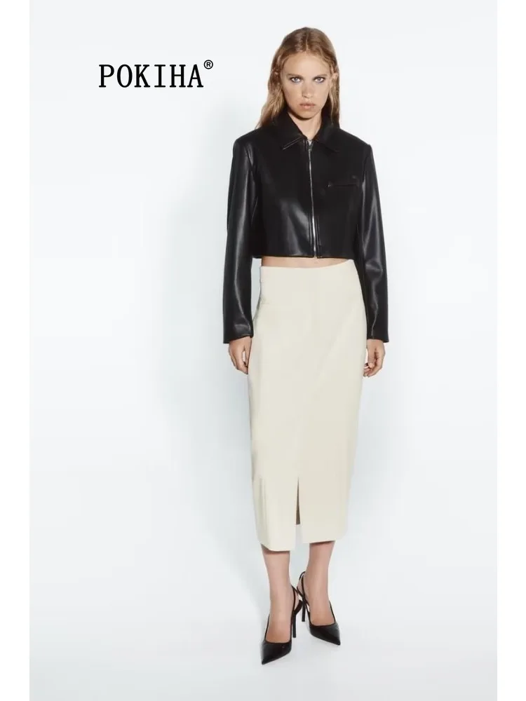 Pokiha-Chaqueta-corta-de-piel-sint-tica-para-mujer-abrigo-Vintage-de ...