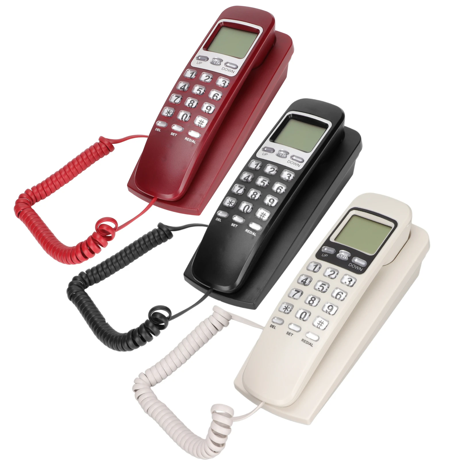 Mini Telephone Desktop Corded Fixed Phone Landline Telephone Support ...