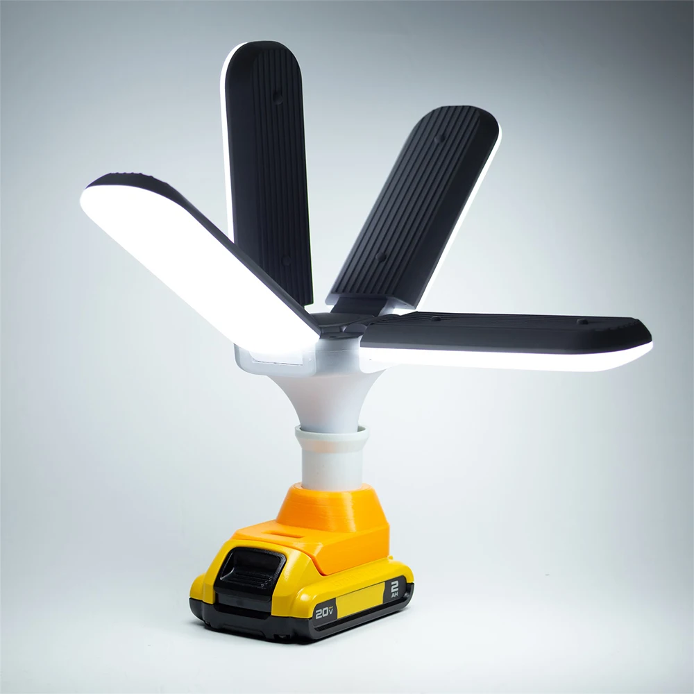 For-DeWalt-18V-Li-Ion-Battery-Foldable-Wireless-LED-Work-Light-Bulb-Fan ...