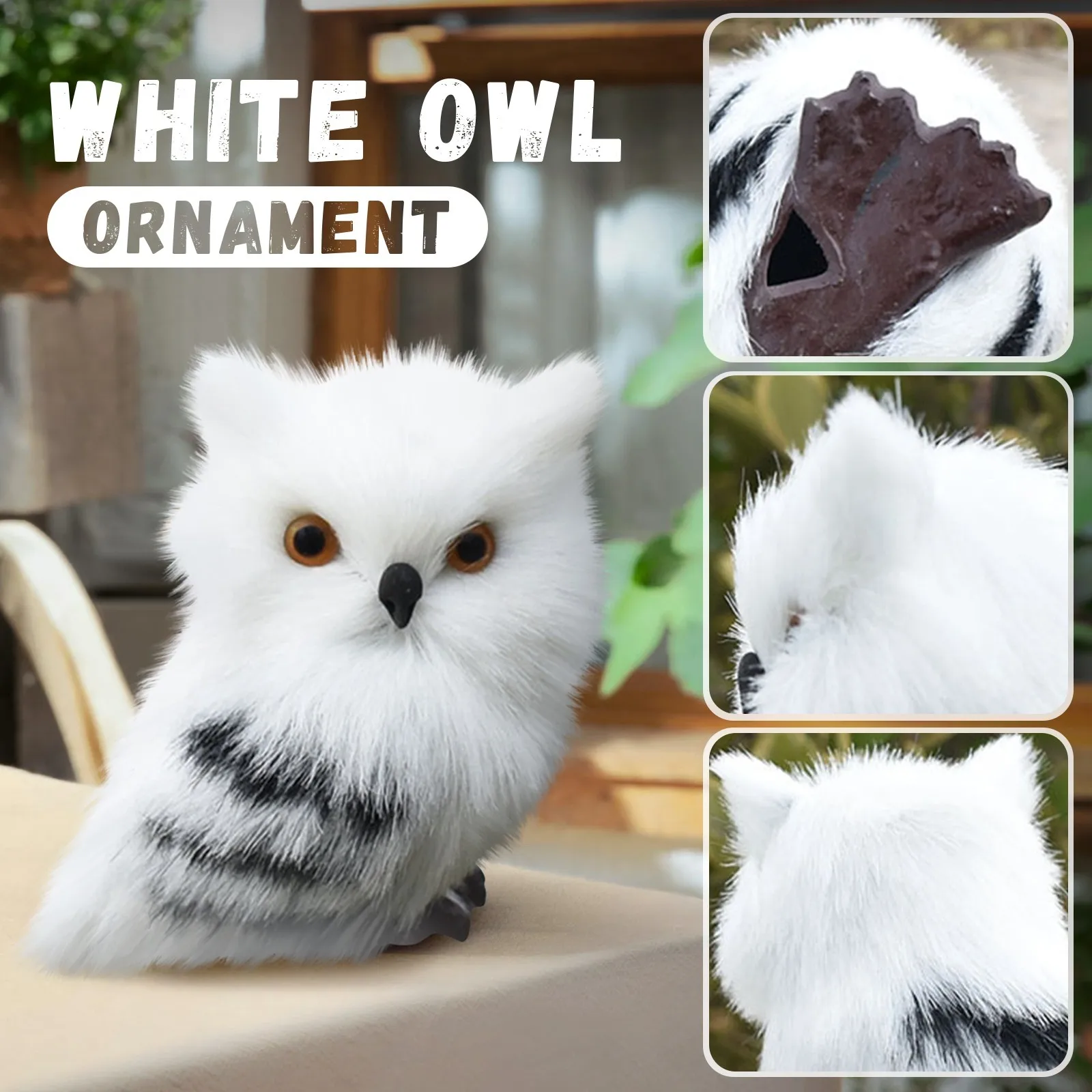 Lifelike Owl Ornament Simulation Bird Figurine Durable Home Garden ...