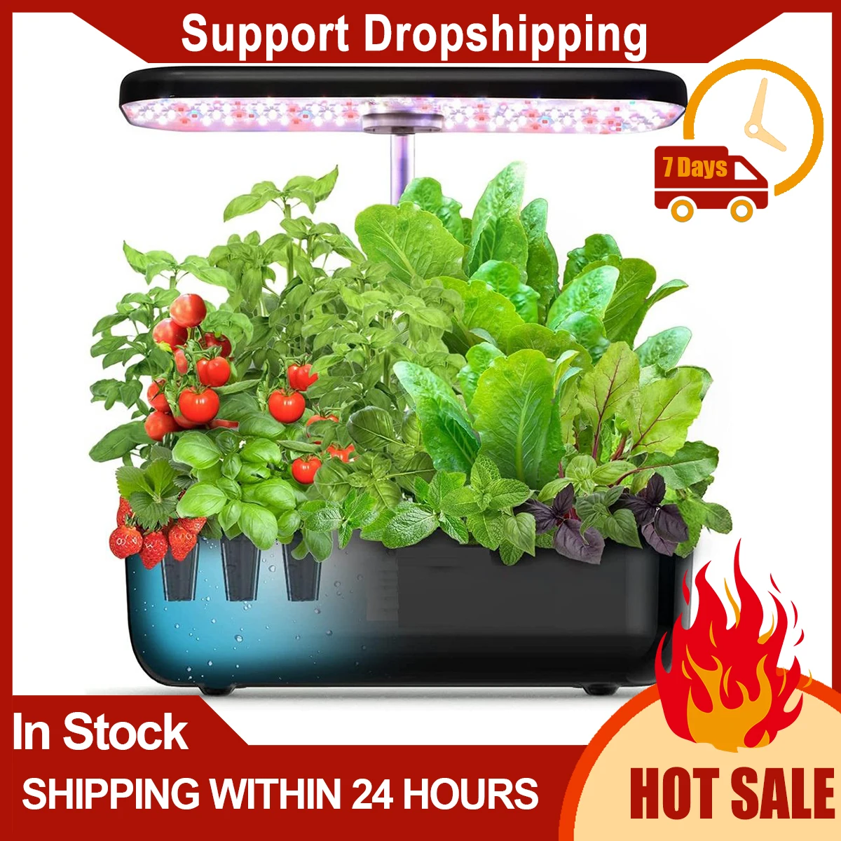 12-Indoor-Herb-Garden-Intelligent-Flowerpot-Set-Plant-Hydroponic-Grow-System-With-Grow-Lights ...
