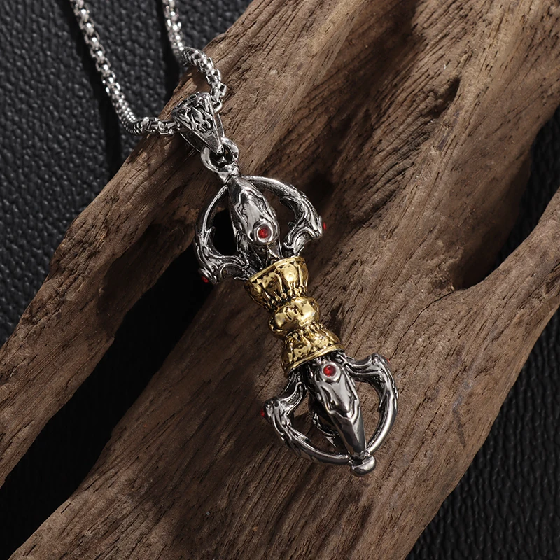 Classic Golden Vajra Pendant Buddhist Magic Necklace Men Women Good Luck Jewelry Amulets Jewelry ...