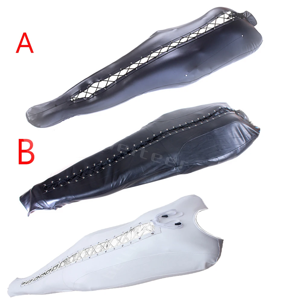 Faux-Leather-Mummy-Sleeping-Bag-Full-Body-Harness-Strapped-Bag-Binder ...