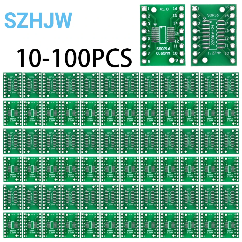 10-100pcs SOP16 SSOP16 TSSOP16 to DIP16 Adapter Board 0.65/1.27mm to 2 ...