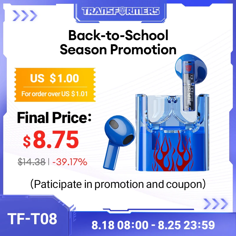 TRANSFORMERS-TF-T08-TWS-Bluetooth-5-3-Earphones-Noise-Reduction-Low ...