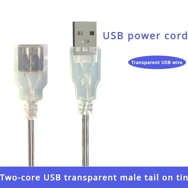Cable-usb-transparente-de-1-piezas-luces-led-macho-y-hembra-de-un-solo ...