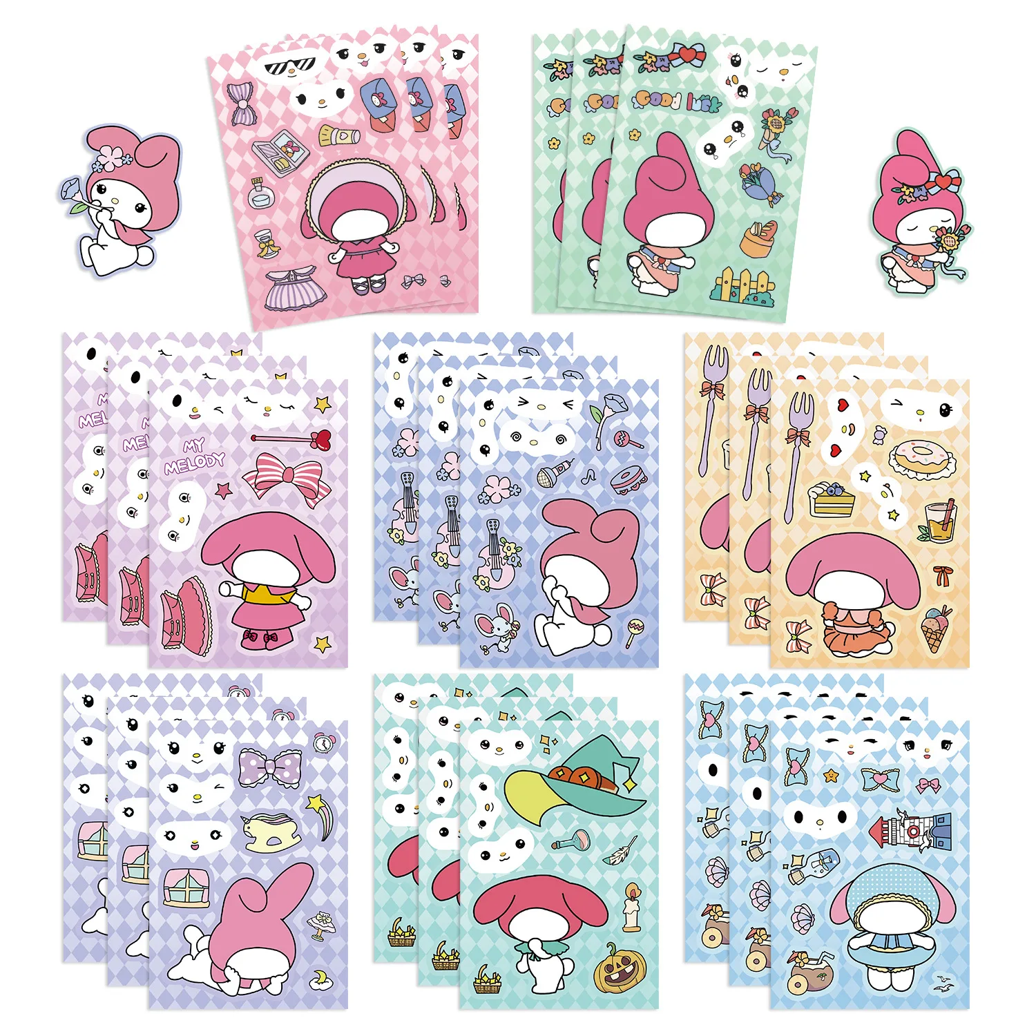 8-Sheets-Sanrio-My-Melody-Puzzle-Stickers-Kawaii-Cartoon-Anime-Make-A ...