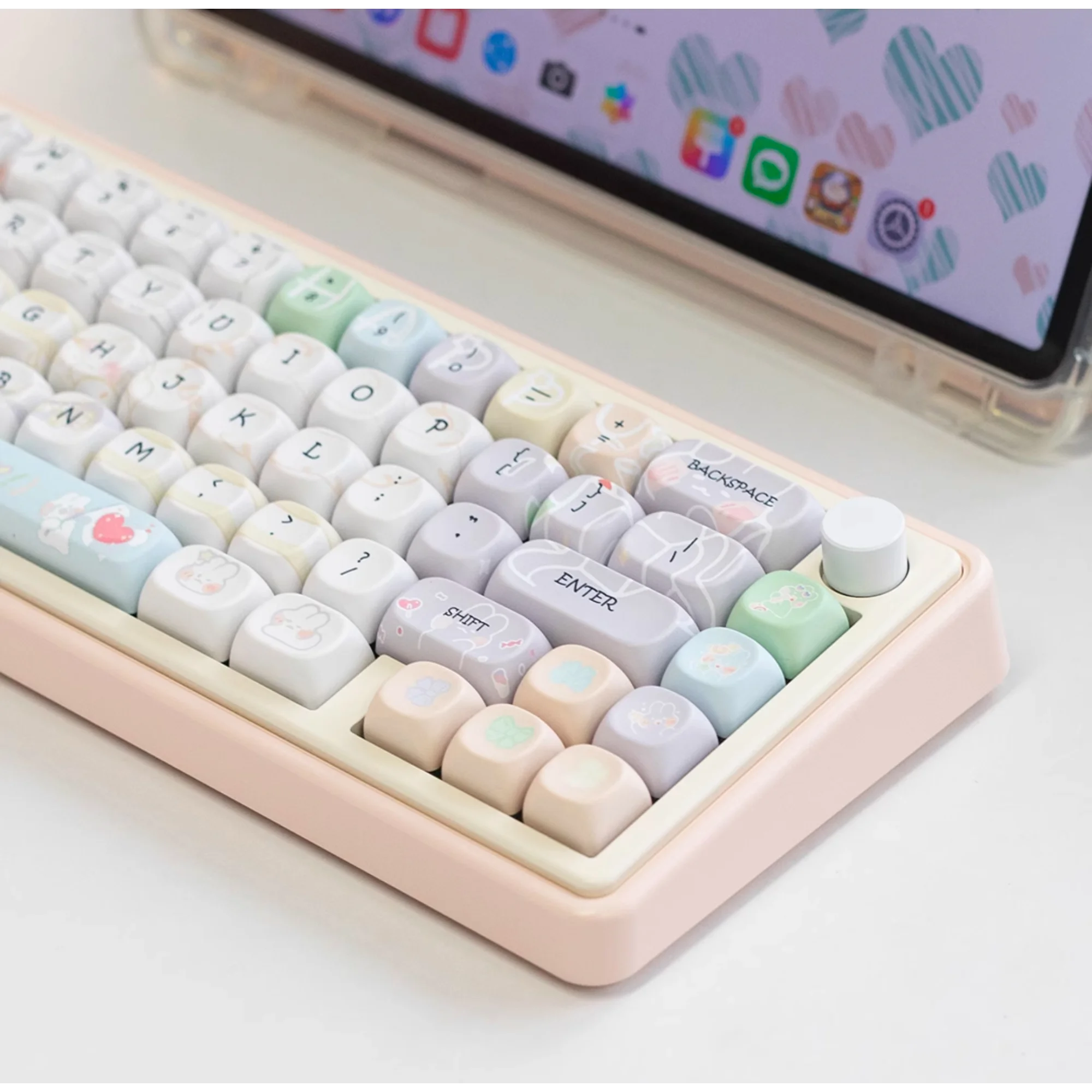 130-Keys-Handbook-Keycaps-PBT-Cute-Girls-MOA-Keycaps-Adaptable-To-60-80 ...