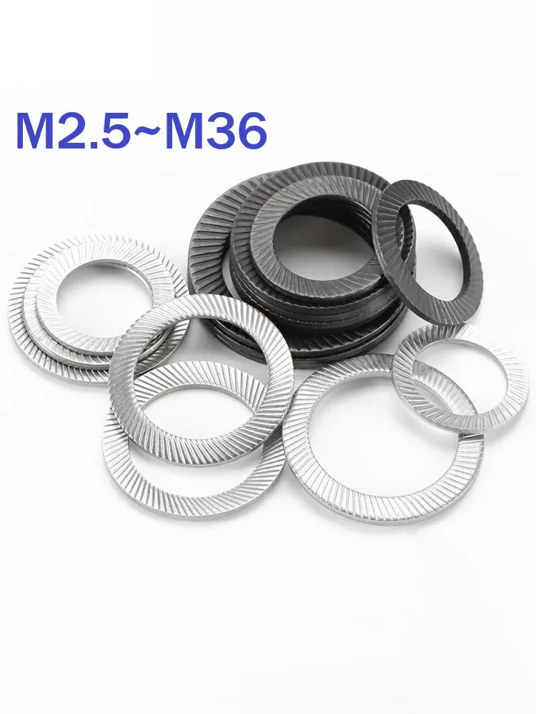 304Stainless-Steel-Carbon-Steel-Metal-Locking-Washer-Circular-Double ...