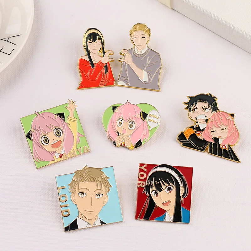 1 Pcs Fashion Anime Spy X Family Enamel Brooch Pins Figure Loid Anya ...