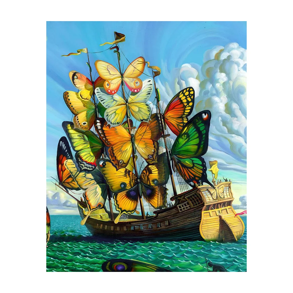 Salvador Dali Painting Butterfly Ship