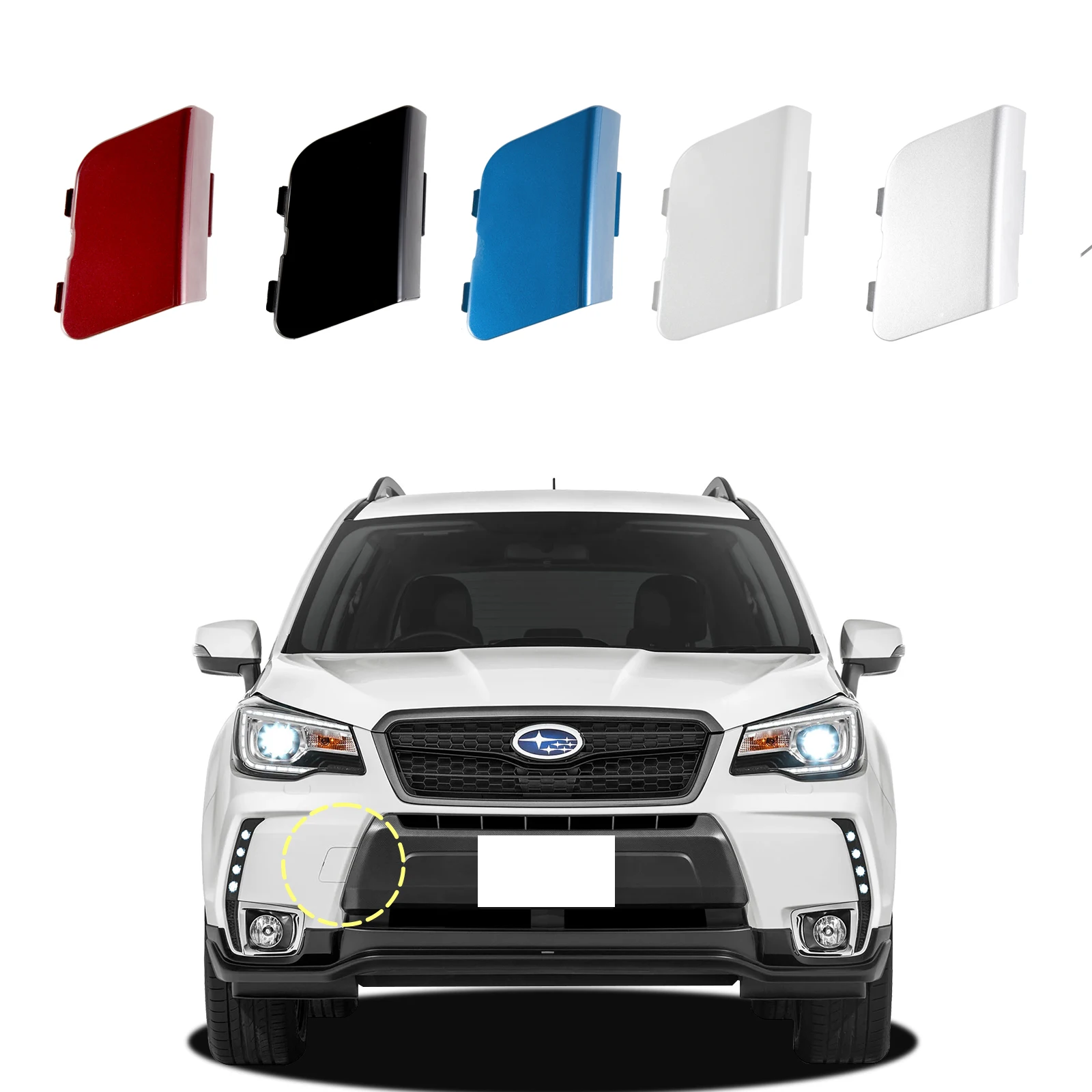Front Bumper Tow Hook Cap Towing Eye Cover For Subaru Forester 2014 ...