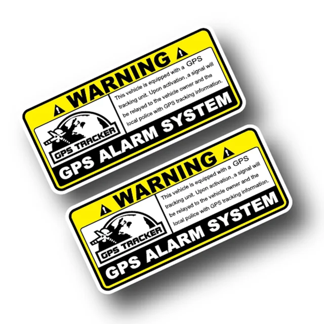 2PCS Warning GPS ALARM SYSTEM Tracking Anti Theft Decals Reflective ...