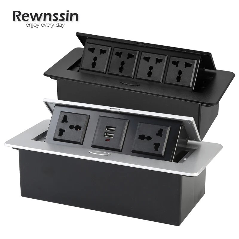 Table Hidden USB Socket with Multiple Plug Slow Pop-up Sockets in the ...