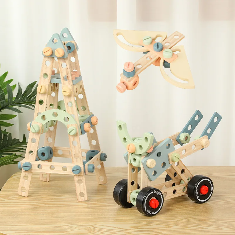 DIY-Screw-Nut-Combination-Building-Blocks-Wooden-Disassembly-Assembly ...