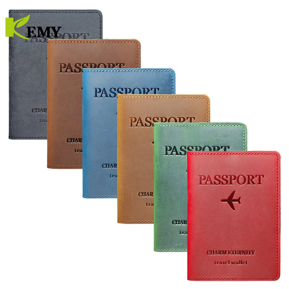 Kemy Genuine Leather Passport Cover women Men Universal Passport Holder ...