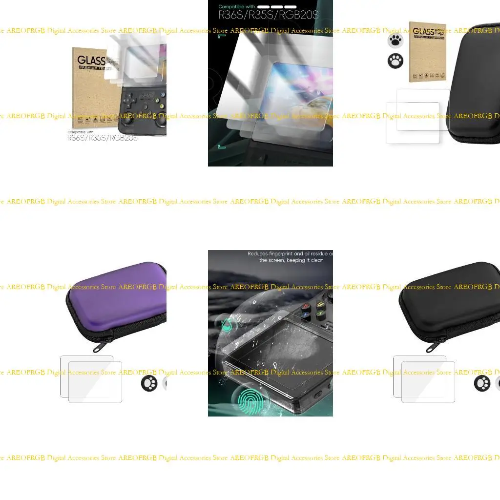E21E Handhelds Travel Bags & Screen Protector For R35S/R36S Consoles ...