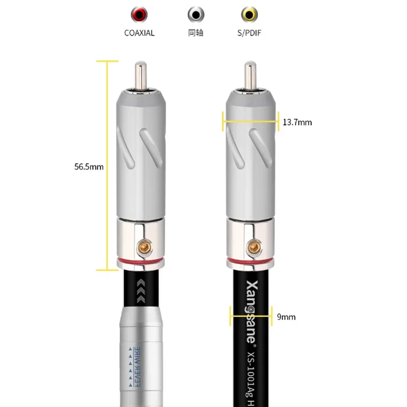 Sterling-Silver-Coaxial-Cable-75OHM-Subwoofer-Cable-Output-SPDIF ...