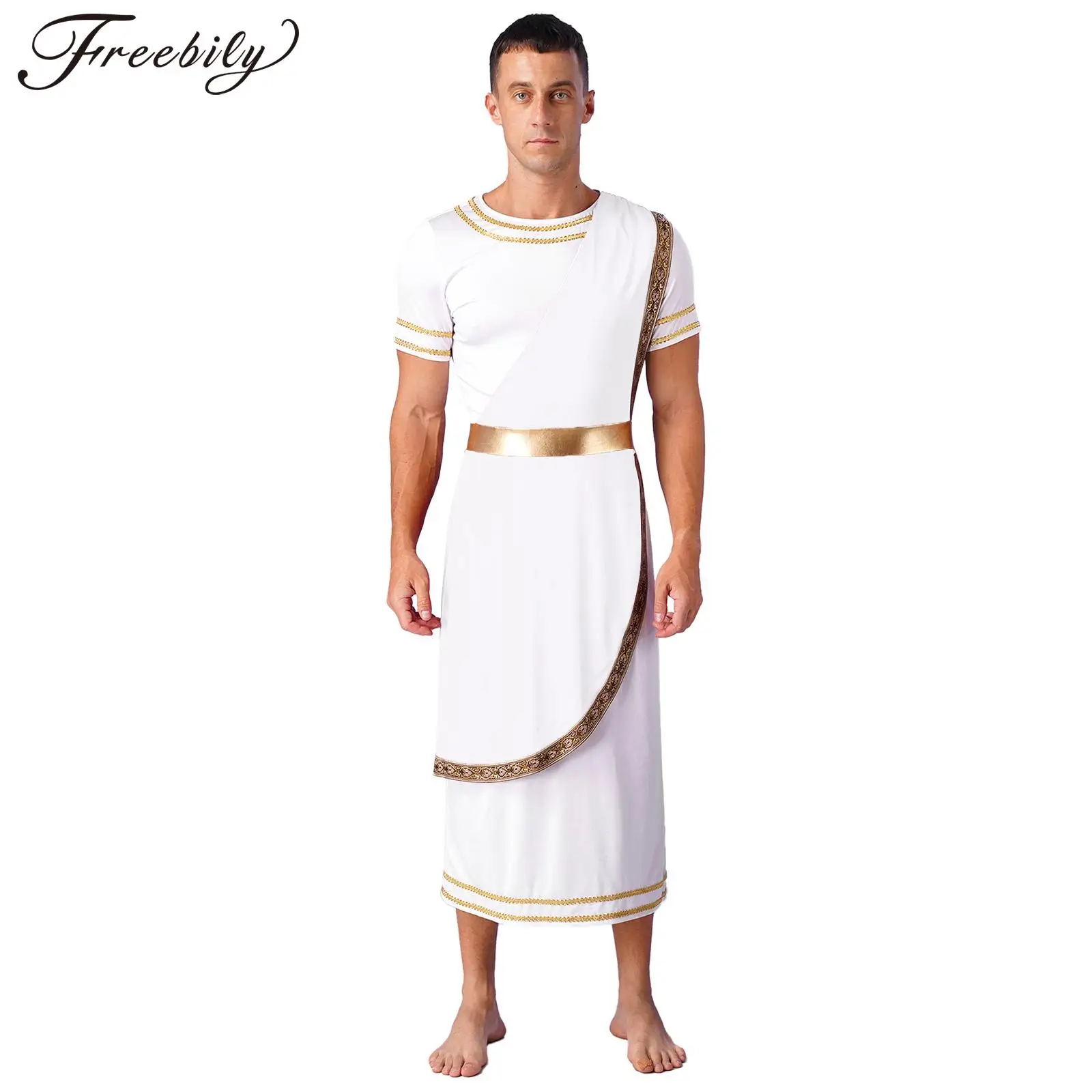Ancient-Greek-Men-Roman-Toga-Costume-Short-Sleeve-Retro-Robe-Medieval ...