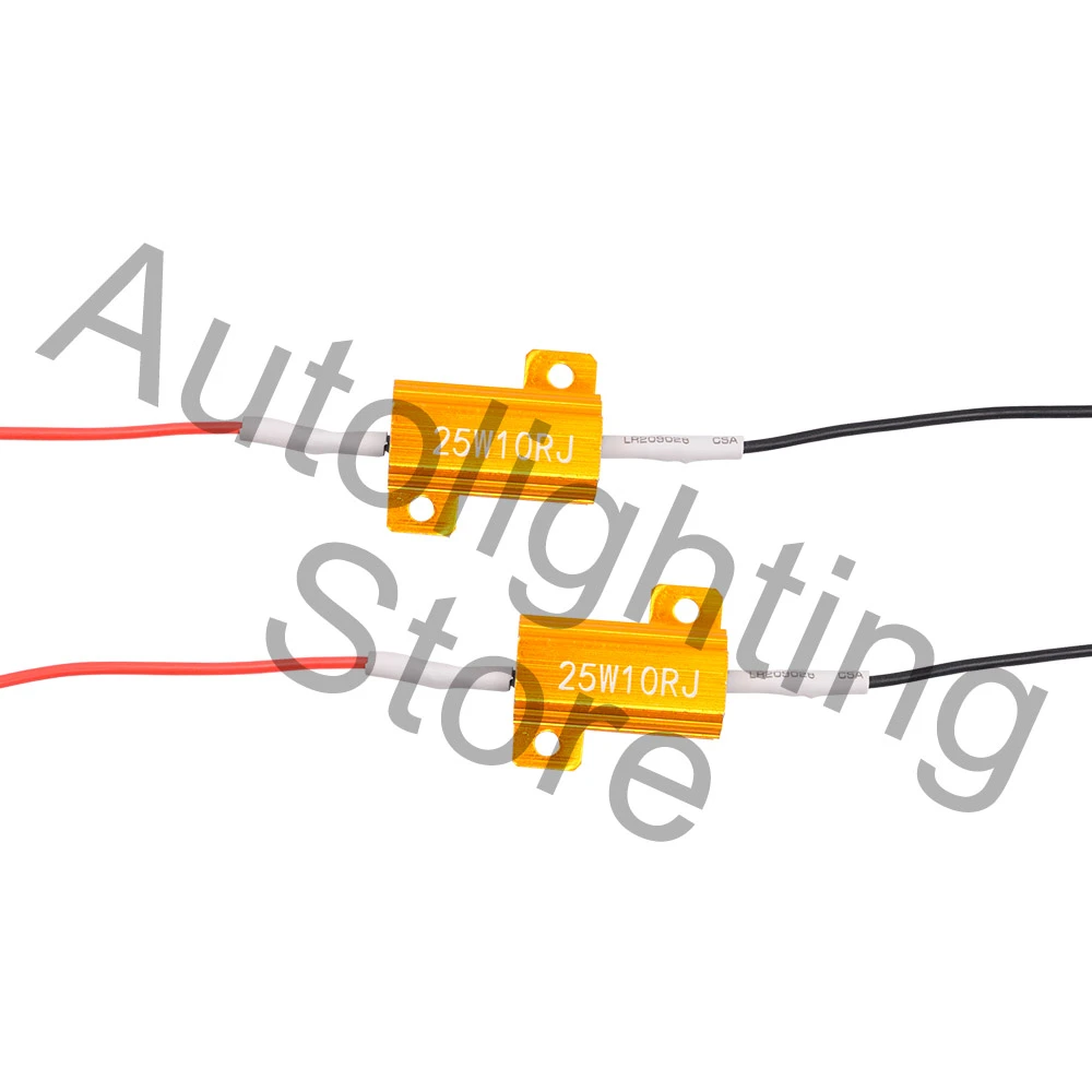 2Pcs 25W 10Ω 10ohm Aluminum Power Metal Shell Case Wirewound Resistor ...