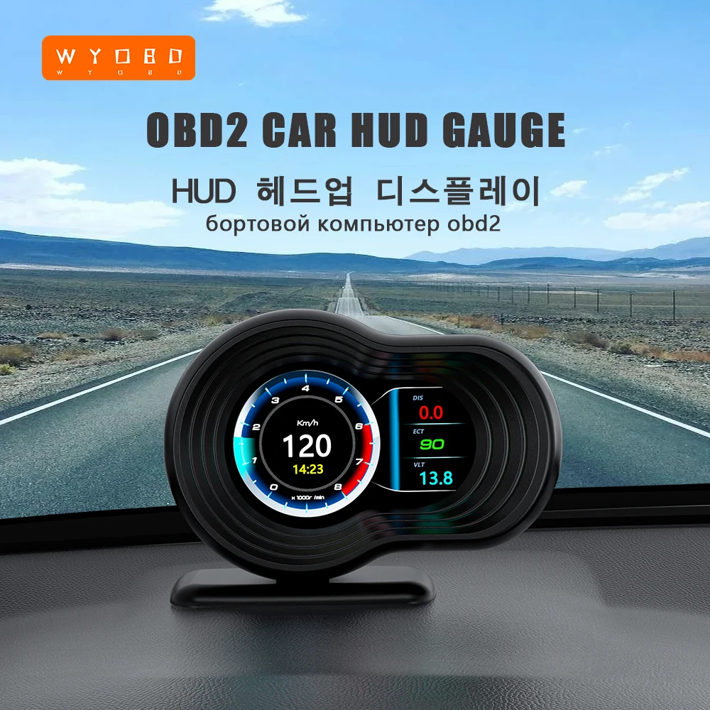 Obd2 Hud Car Speedometer Intelligent Digital Mileage Speed Driving ...
