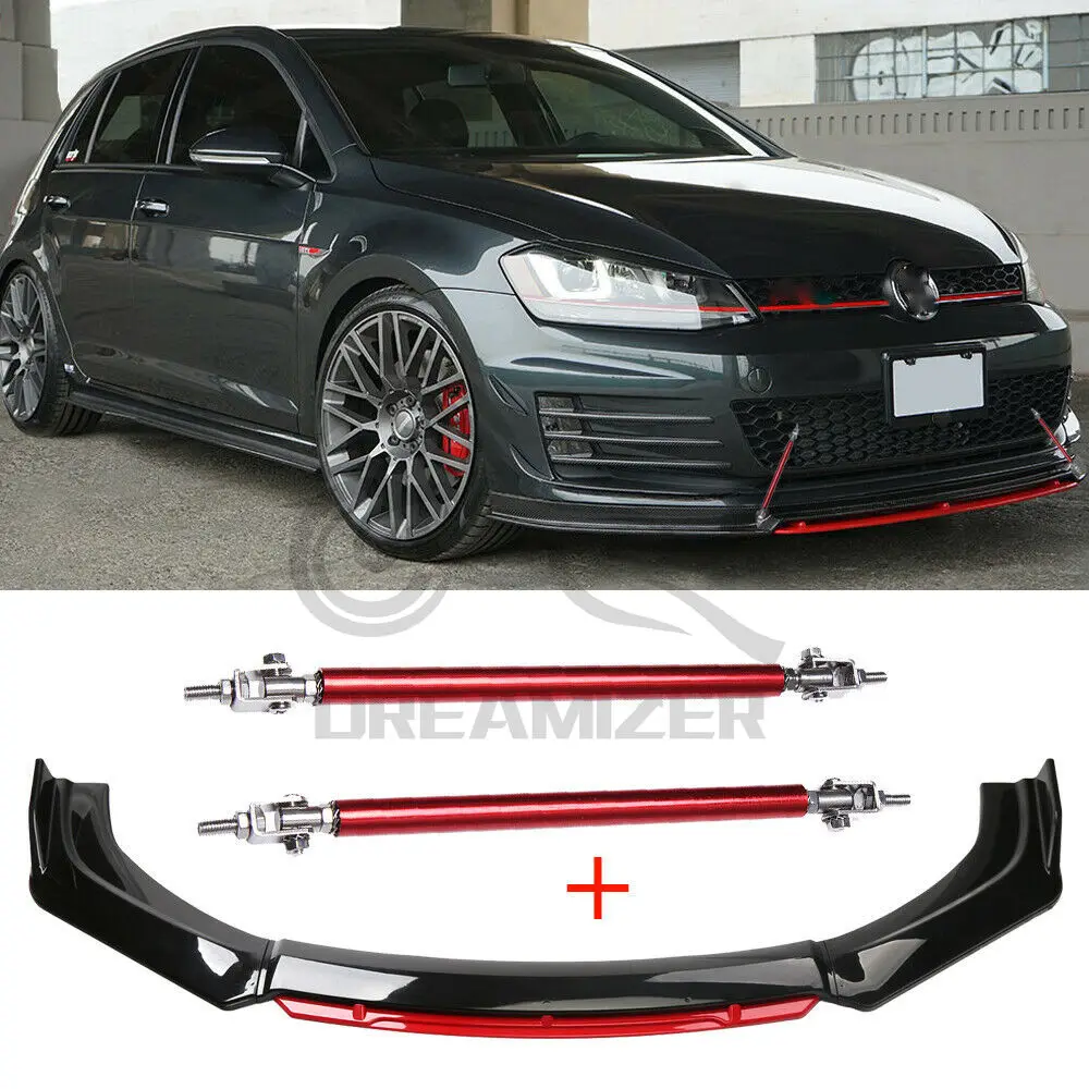 For Vw Golf Mk7.5 Mk7 Mk6 Mk5 Gti Gtd 2017-2021 Car Front Bumper Lip Splitter Canard Splitter ...