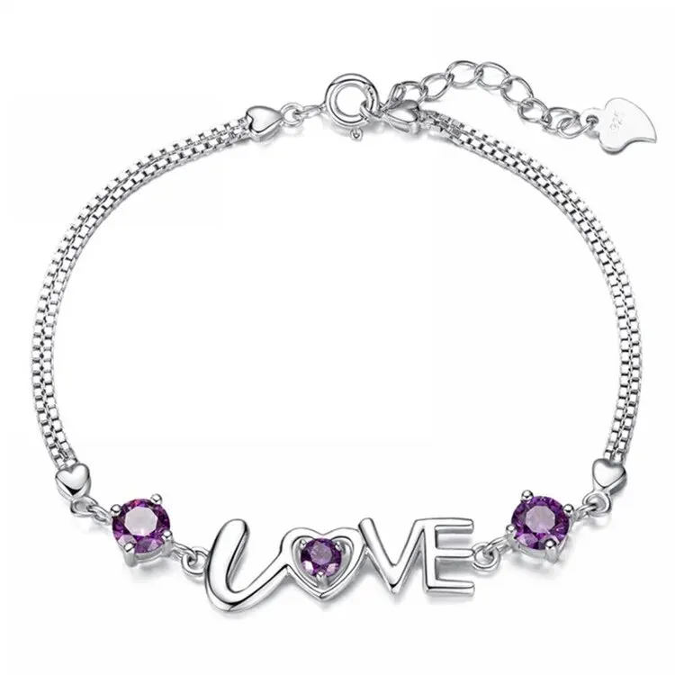 Plated-Heart-Shaped-Double-Women-Hand-Chain-Romantic-Love-Wave-Design ...