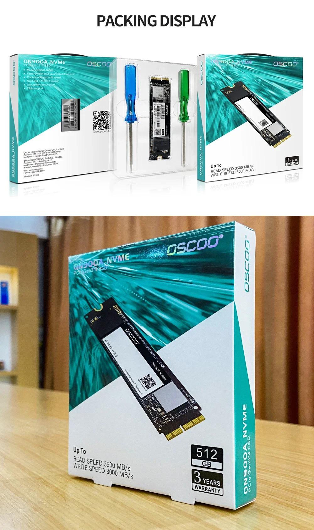 OSCOO SSD для Macbook Air A1465 A1466 и 2013-2016 Macbook Pro A1502 ...