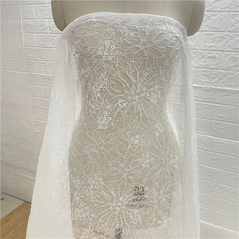 Tela de encaje blanco para vestido de novia, cordón de borde de Guipre ...