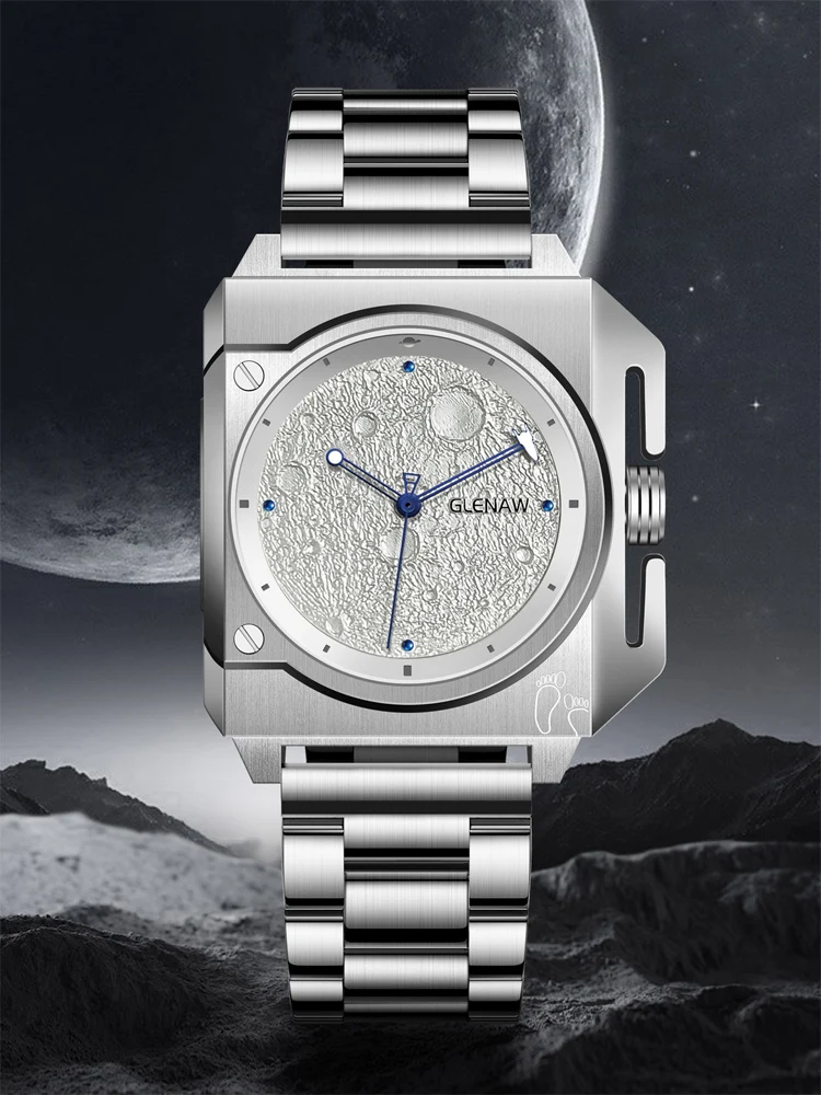 Original-Brand-Unique-Design-GLENAW-Mechanical-Watch-40-41MM-Moon-Dial ...