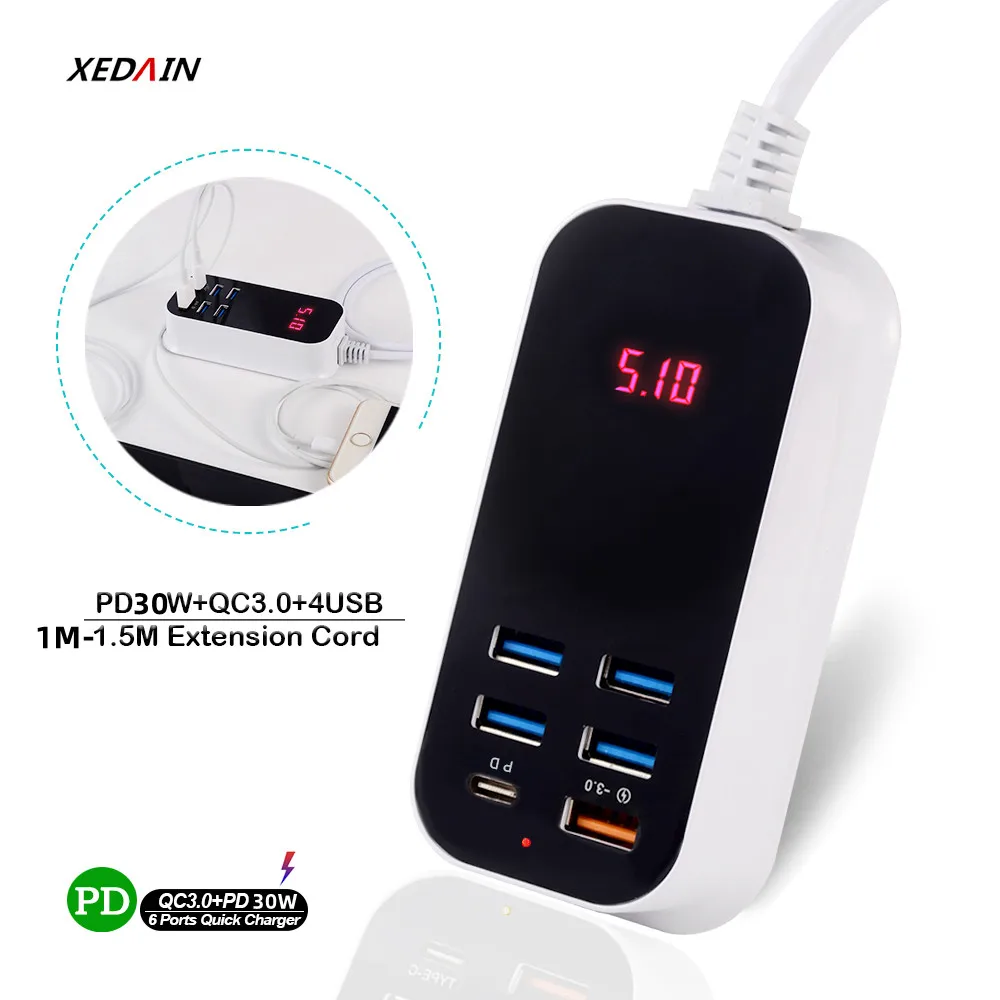 Múltiplo USB Carregador de Celular, UE, EUA, Reino Unido Portas, Carregadores de Parede ...