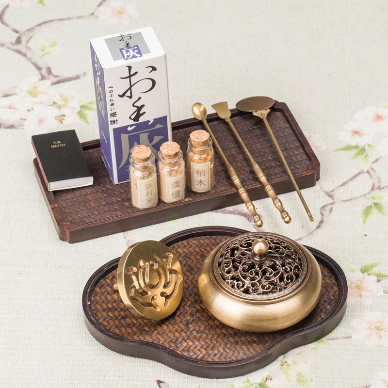 Pure Copper Incense Burner DIY Incense Seal Incense Road Entry Ceramic ...