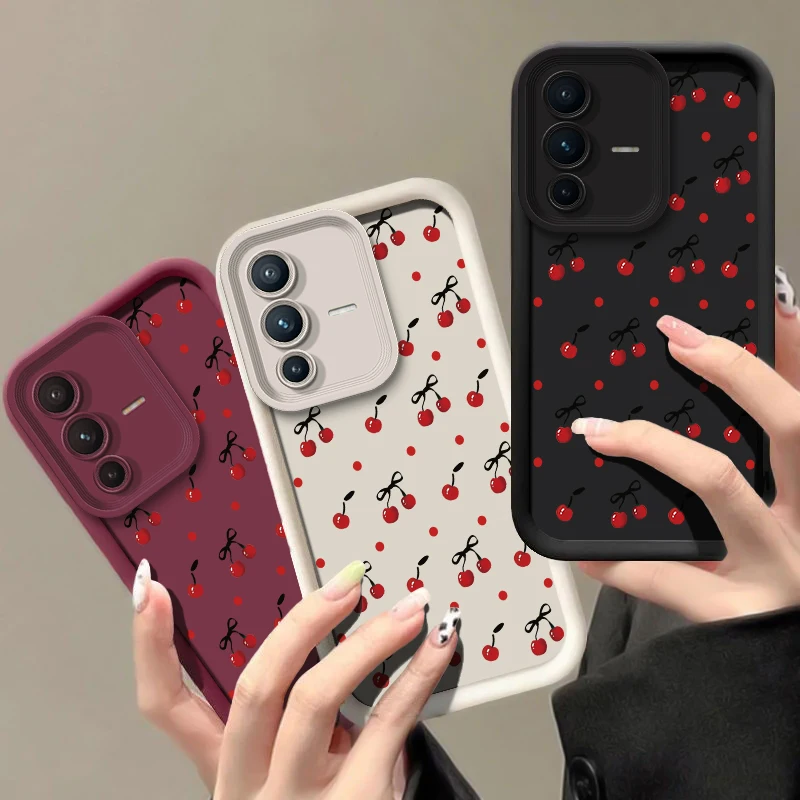 Red Cherry Bow Knot Silicone Shockproof Soft Phone Case for Nord CE 2 ...