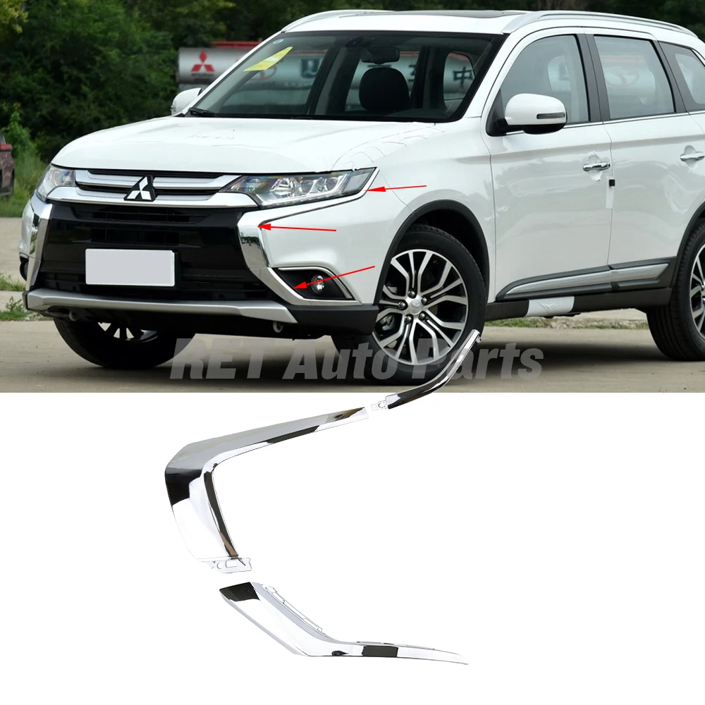 Car Front Bumper Chrome Trim Molding Strip For Mitsubishi Outlander ...